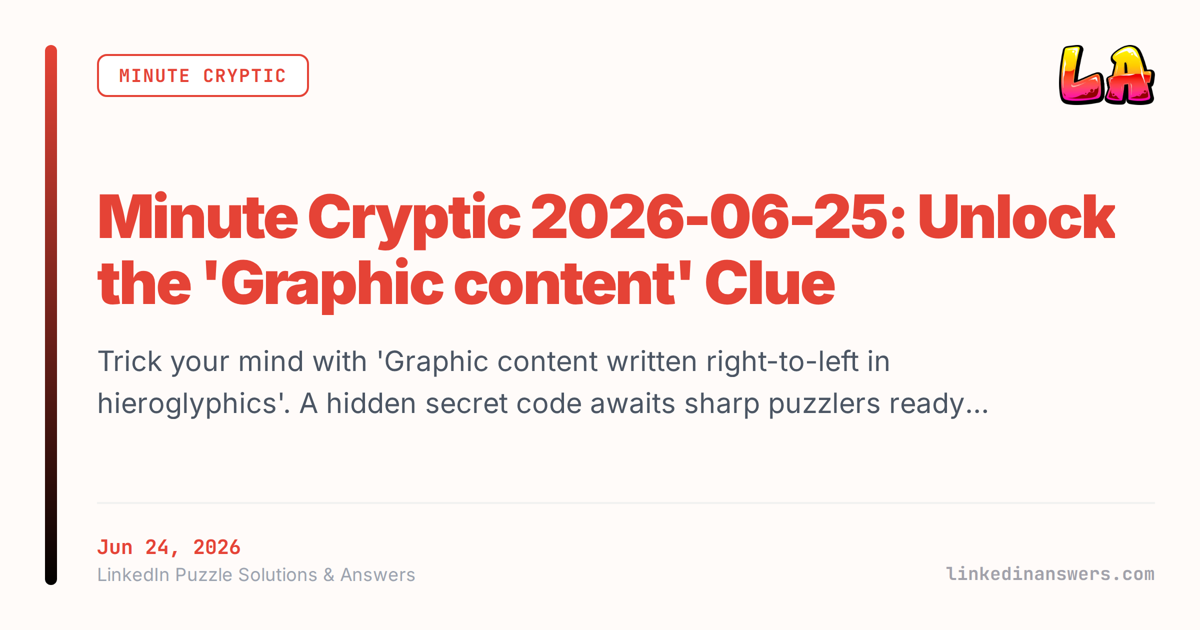 Minute Cryptic 2026-06-25: Unlock the 'Graphic content' Clue — Minute ...