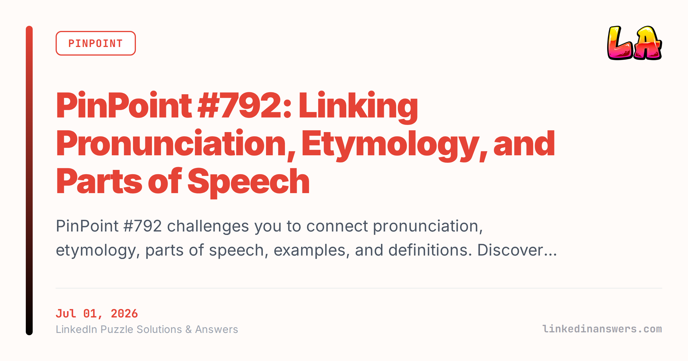 PinPoint #792: Linking Pronunciation, Etymology, and Parts of Speech ...