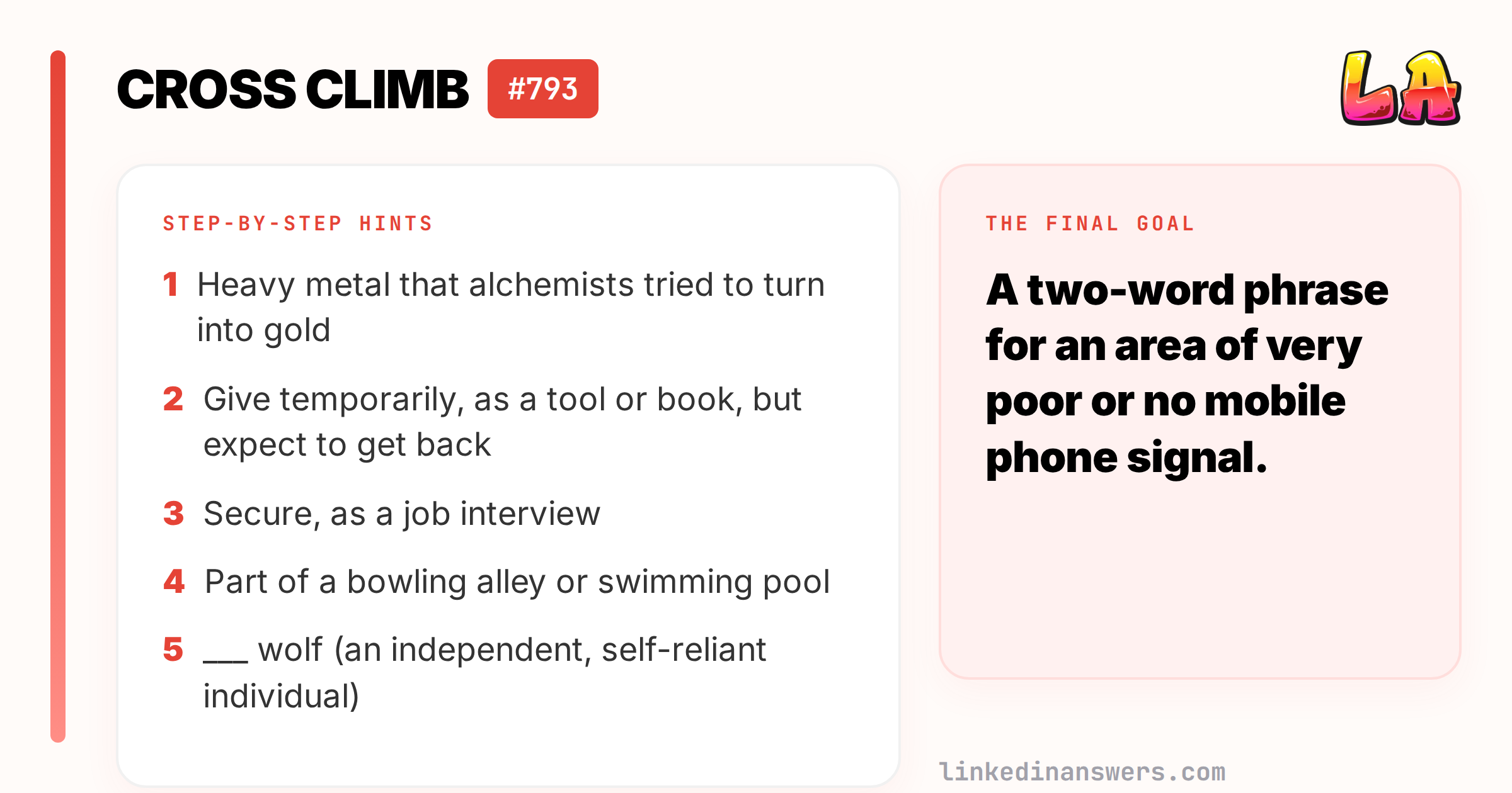 CrossClimb #793 — Answer for July 2, 2026 - LinkedIn Answers